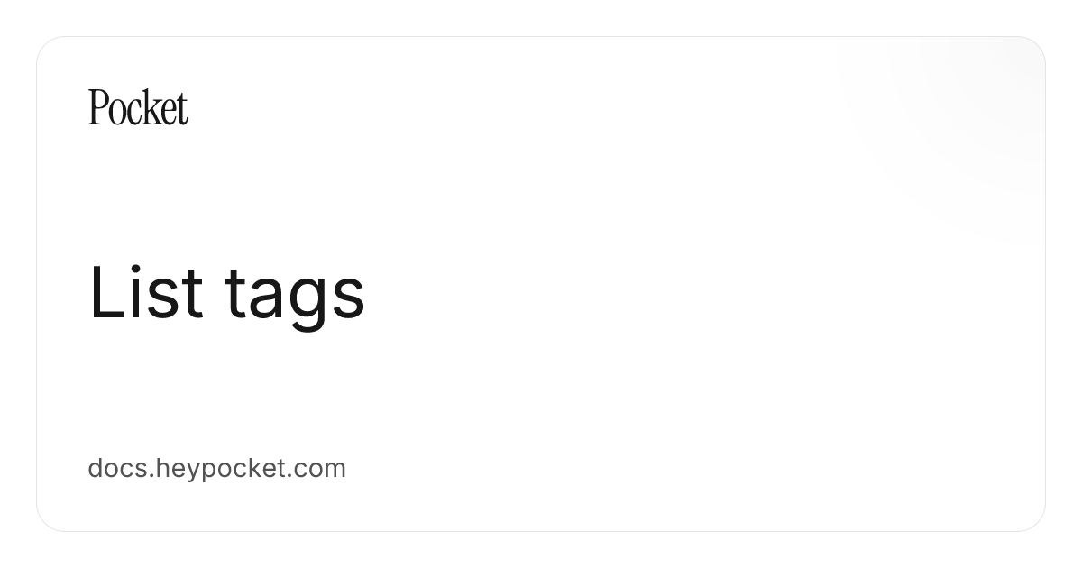 List tags