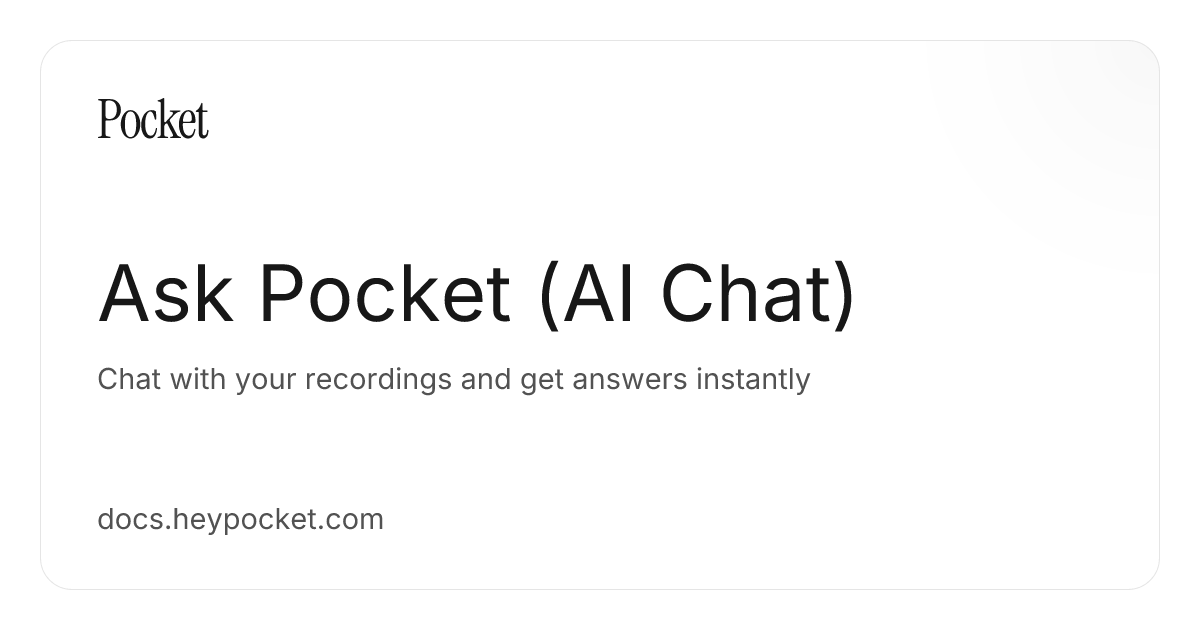 Ask Pocket (AI Chat)
