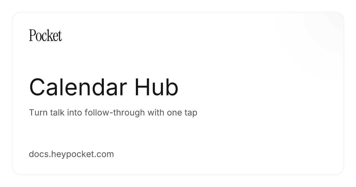 Calendar Hub