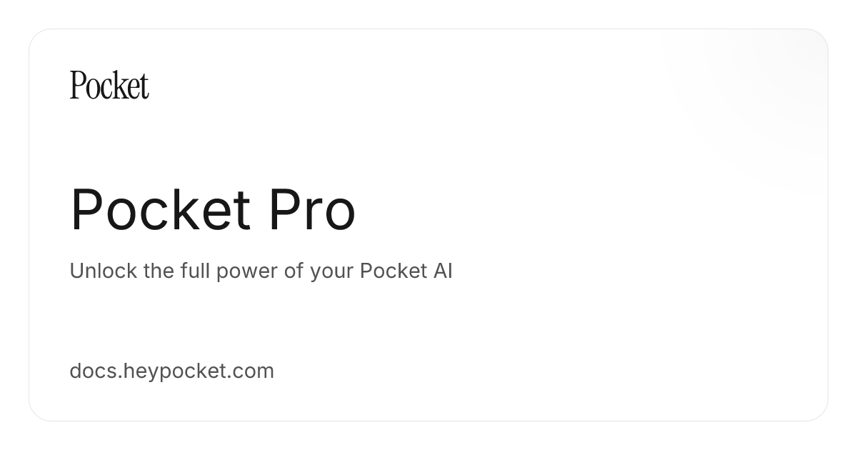 Pocket Pro
